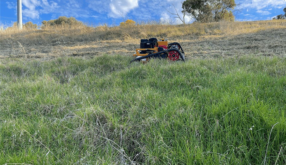 Agria tracked slope mower making tracks in the environmentally friendly ...